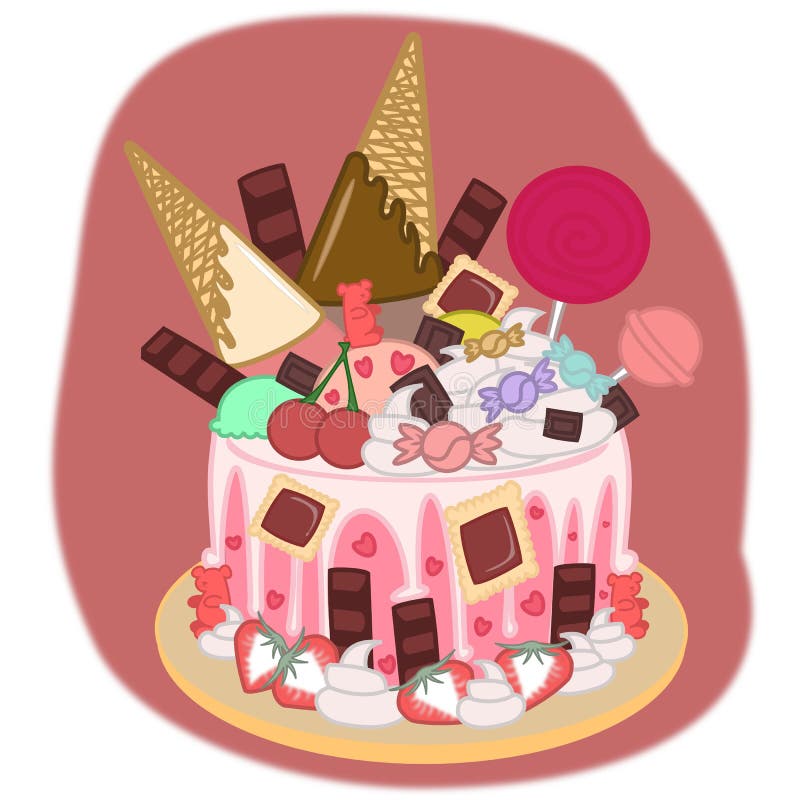 Cake Sweet Stroke stock vector. Illustration of play - 202178630