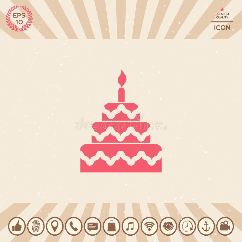 Cake Symbol Icon . Elements for Your Design Stock Vector - Illustration ...