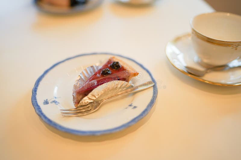 Cake and tea break time stock image. Image of afternoon - 301358313