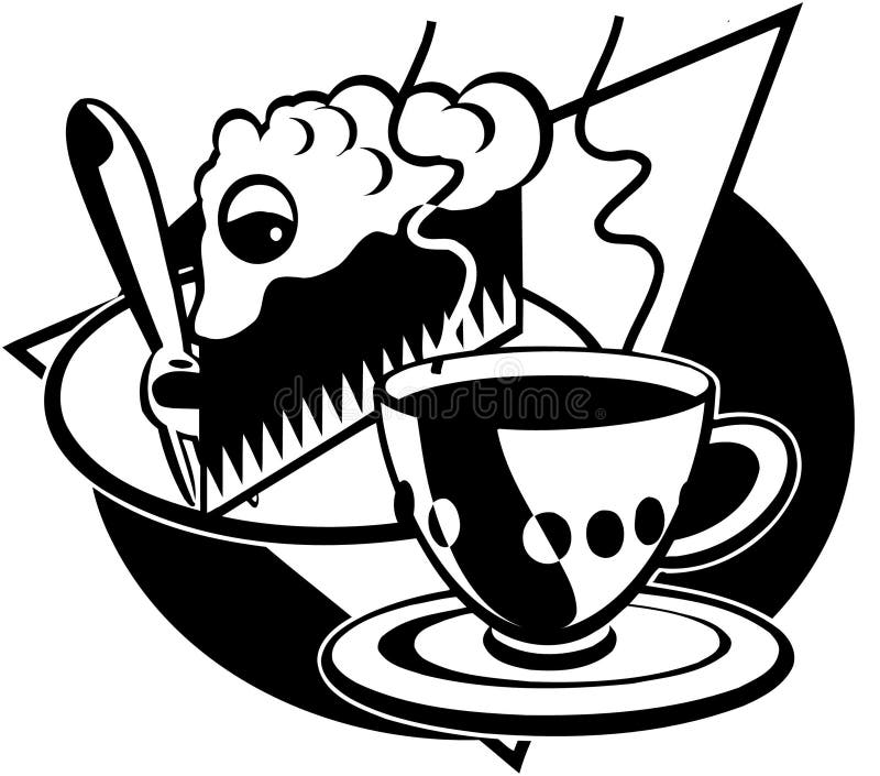 Cake and Tea Cartoon Vector Clipart Stock Vector - Illustration of ...