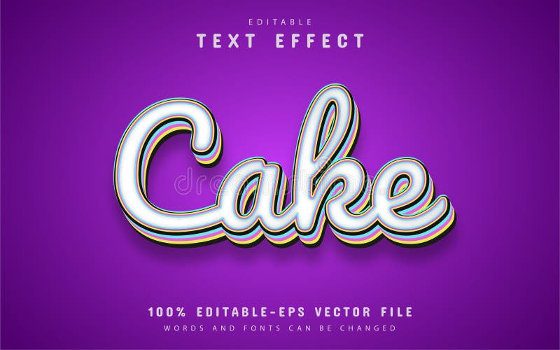 Cake text effect editable stock vector. Illustration of banner - 256127438
