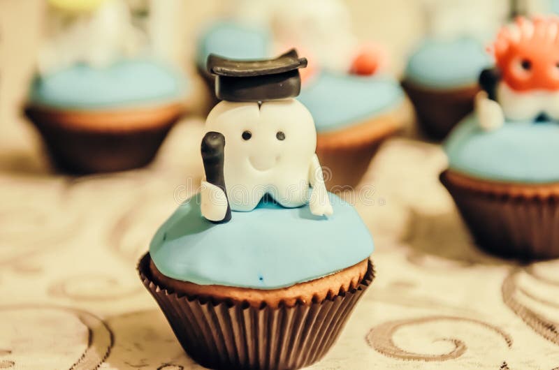 Cake with Tooth Hero on Top Stock Image - Image of child, character ...