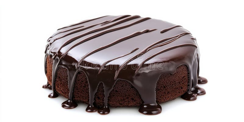 Cake Top with Smooth, Melted Dark Chocolate Coating, Flowing Down in ...