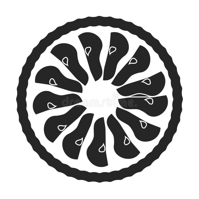 Cake Top View Vector Icon.Black Vector Icon Isolated on White ...