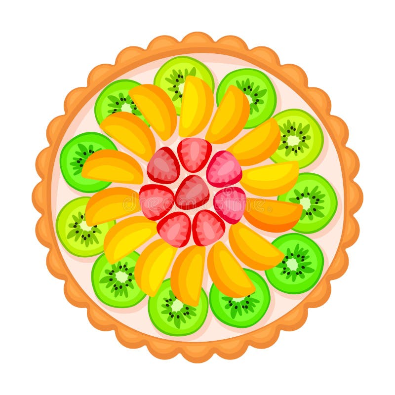 Cake Top View Vector Icon.Cartoon Vector Icon Isolated on White ...