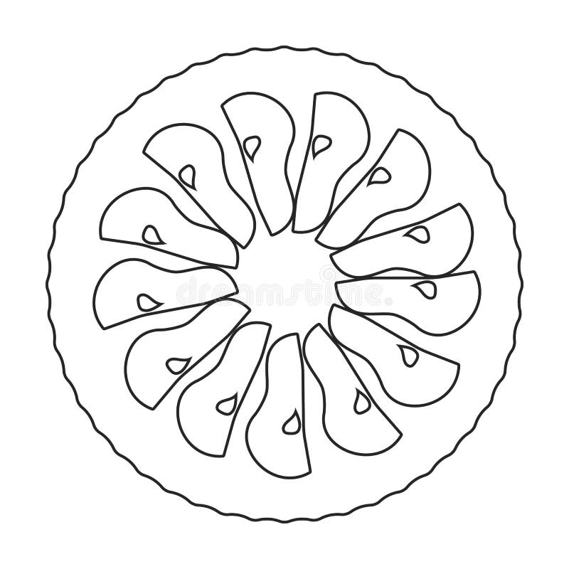 Cake Top View Vector Icon.Outline Vector Icon Isolated on White ...