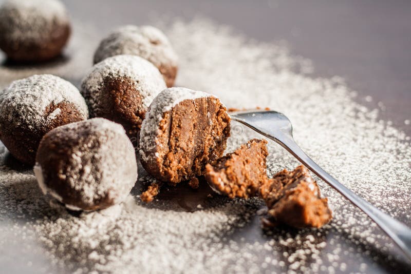 Cake Truffle Potatoes Sprinkled with Powdered Sugar Stock Photo - Image ...