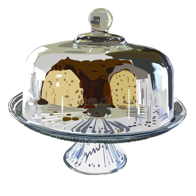 Cake under glass stock vector. Illustration of glass - 21044902