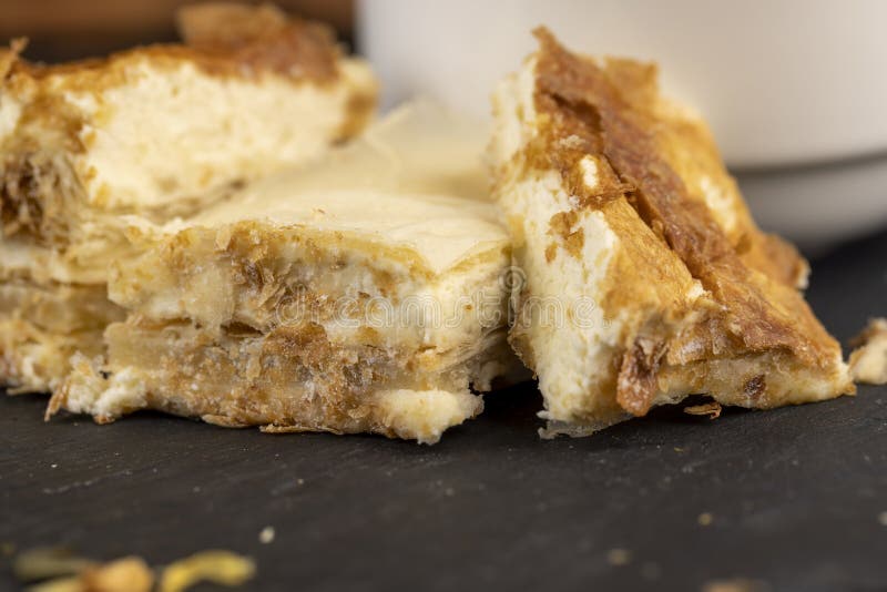 Cake Using Sweet Cream with Lots of Thin Layers Stock Photo - Image of ...