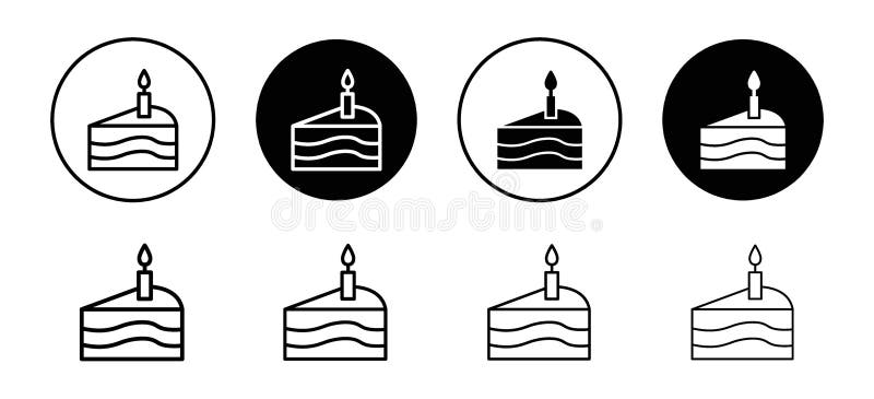 Cake Vector Icon Set Collection. Cake Outline Flat Icon Stock Vector ...
