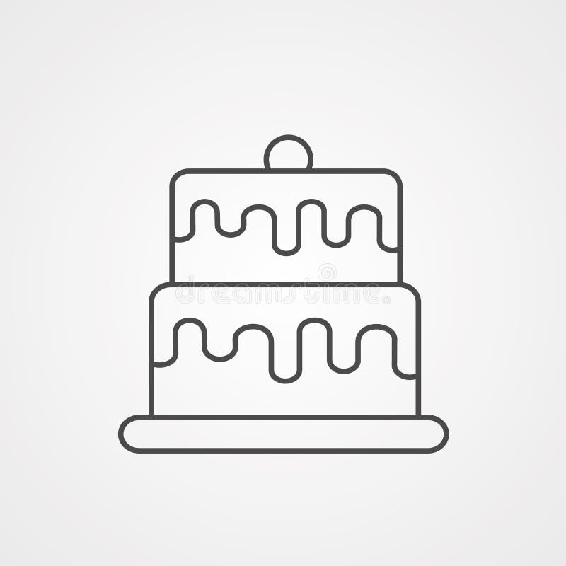 Cake Vector Icon Sign Symbol Stock Illustration - Illustration of ...