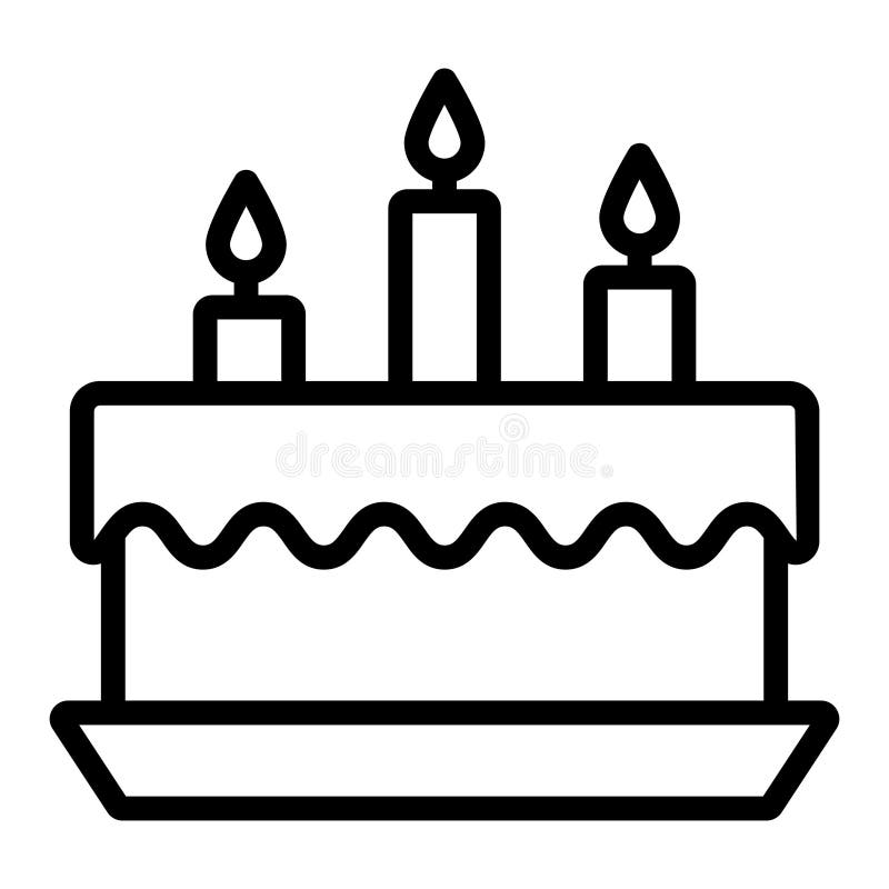 Cake Vector Line Icon. Simple Creative Vector Line Icon Stock Vector ...
