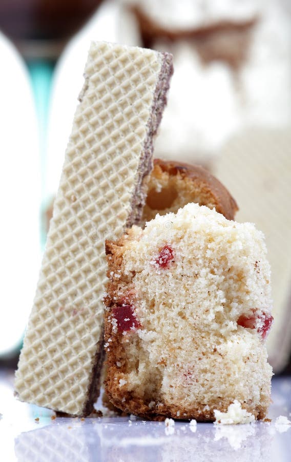 Cake and wafer stock image. Image of yummy, tasty, cake - 17993505