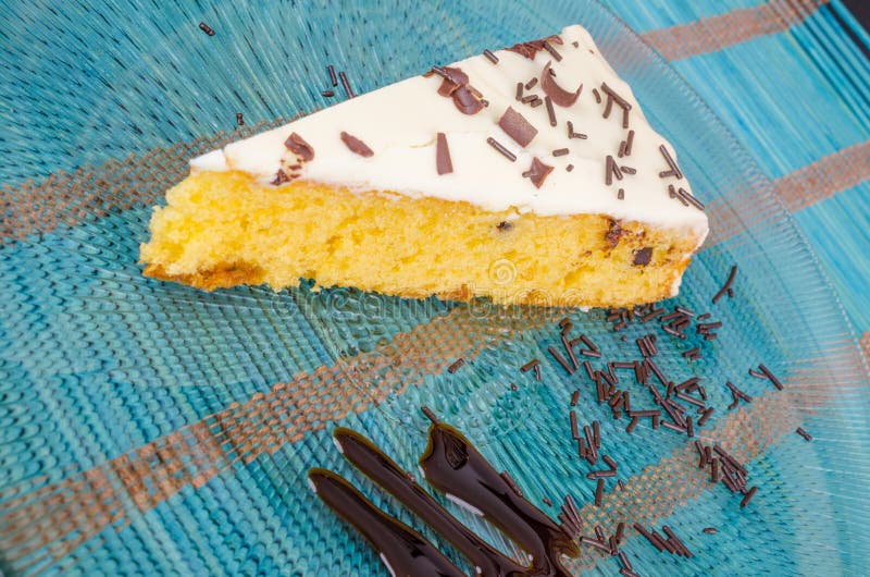 Cake wedge stock image. Image of yellow, crust, chocolate - 83680245