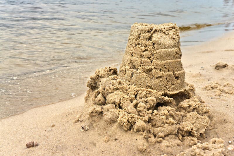 Sand pie on the river bank stock image. Image of bank - 38816109