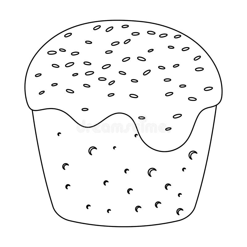 Cake with White Fondant. Easter Single Icon in Outline Style Vector ...