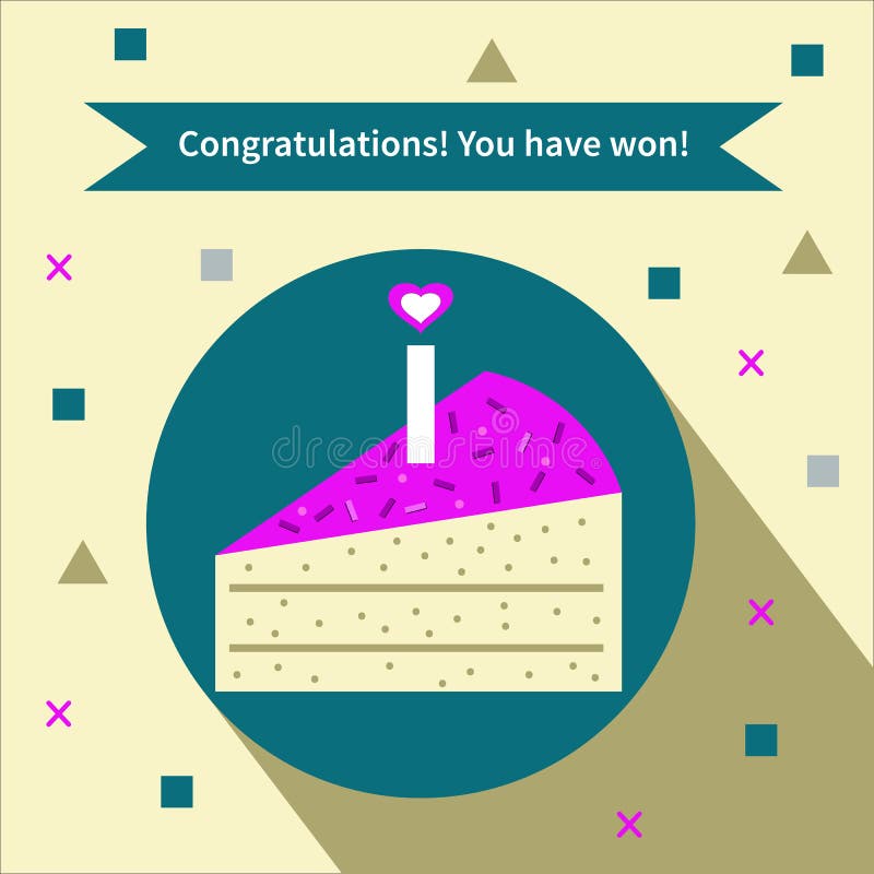 Cake for winner stock vector. Illustration of flat, birthday - 78017334