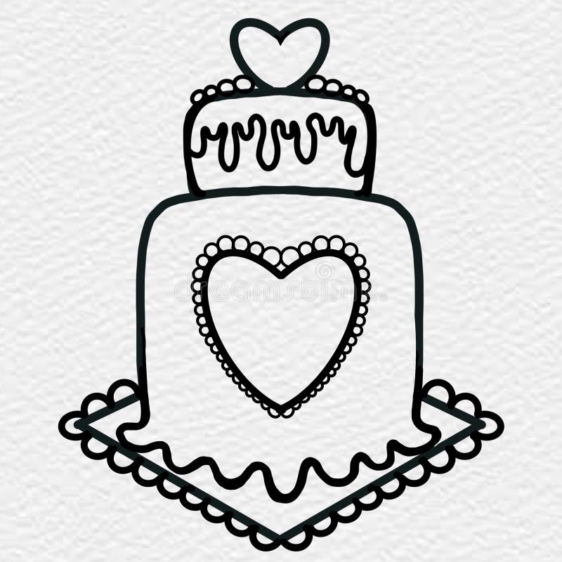 Cake Outline, Illustration Set and Hand Drawn ,cute Cartoon Style ...