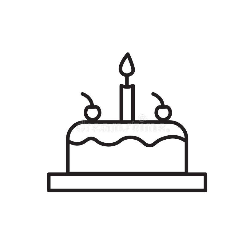 Cakeline in Thin Line Black Color. Flat Simple Vector Symbols ...
