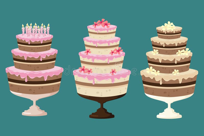 Three Cakes For Every Taste Stock Vector - Illustration of three ...