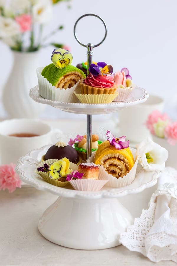 Cakes for afternoon tea stock photo. Image of gourmet - 53057558