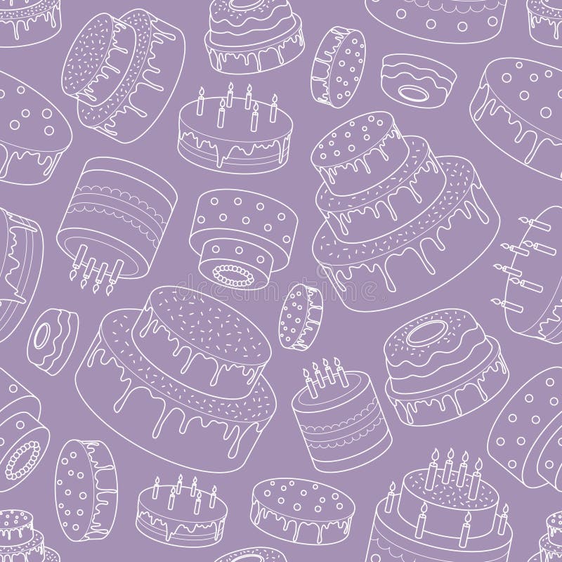 Cakes Background. Bakery Label. Sweets and Dessert Stock Illustration ...