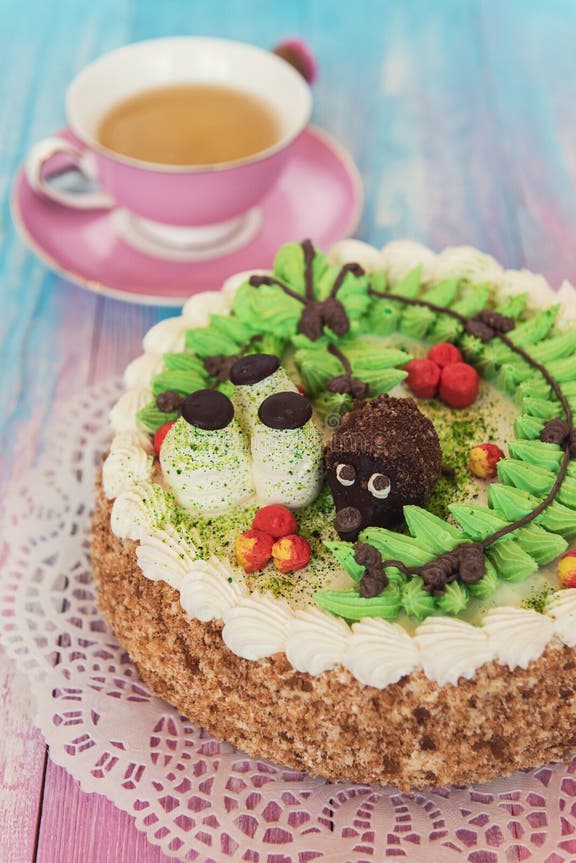 Cakes on color background stock photo. Image of berry - 111322442