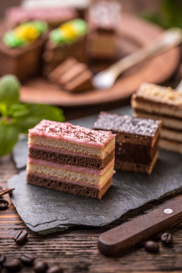 Cakes with cream stock image. Image of layered, delicious - 70875755