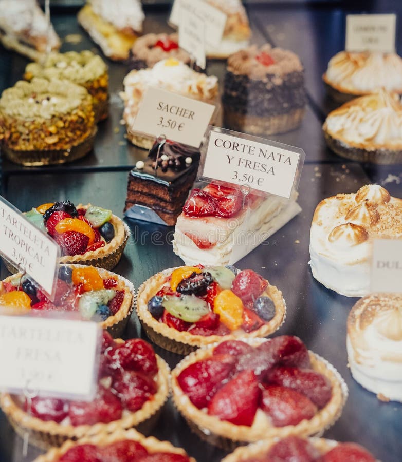 Cakes and Cupcakes in a Pastry Shop Stock Image - Image of bakery ...