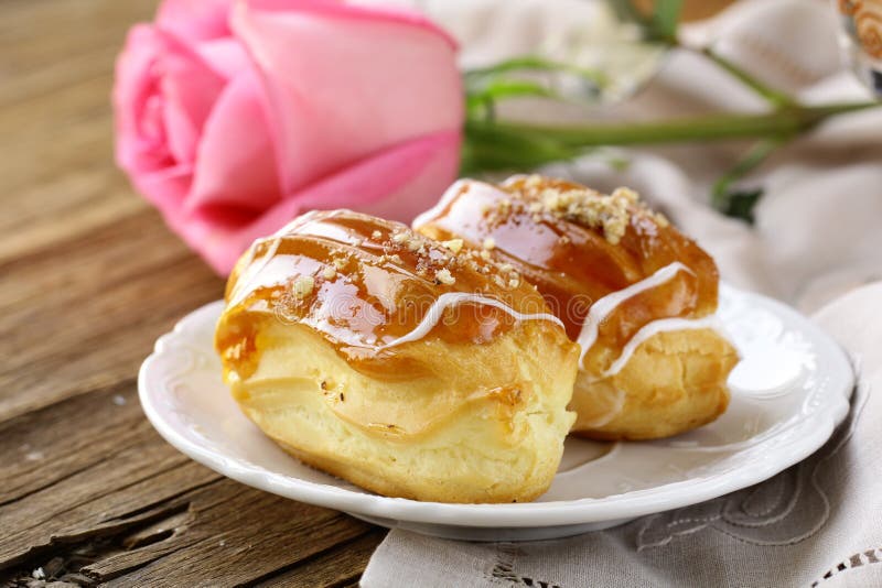 Cake eclair profiteroles stock photo. Image of pastry - 24793114