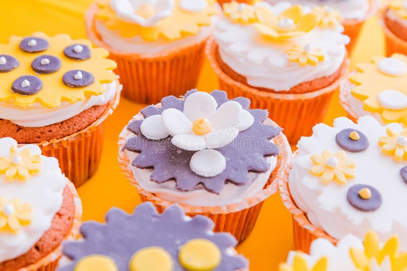 Cakes in the Form of Flowers. Horizontal Photo Stock Photo - Image of ...