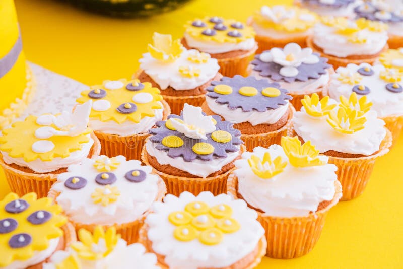 Cakes in the Form of Flowers. Horizontal Photo Stock Photo - Image of ...