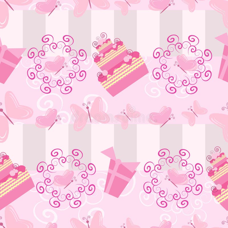 Fancy Cakes Seamless Repeat Pattern Stock Vector - Illustration of ...
