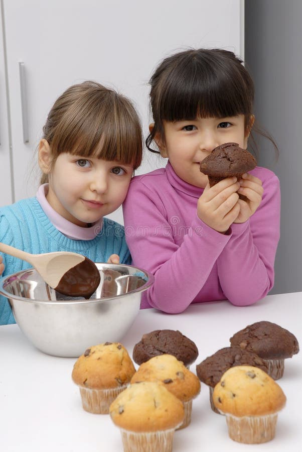 Cakes girls. stock photo. Image of beautiful, labor, ingredient - 25593614