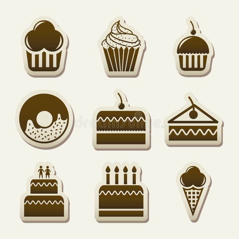 Cakes icons stock vector. Illustration of elements, cupcake - 30333869