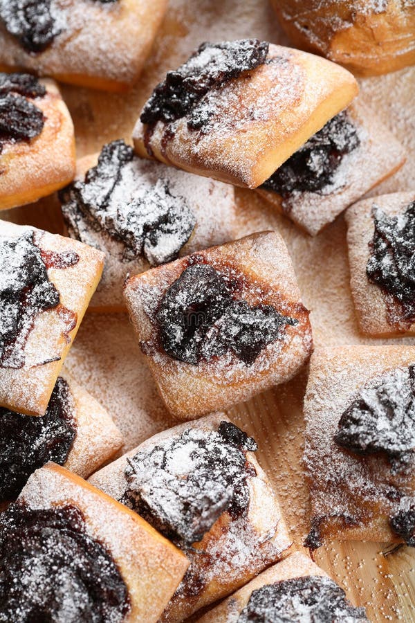 Cakes with Jam and Icing Sugar Stock Image - Image of dish, dessert ...