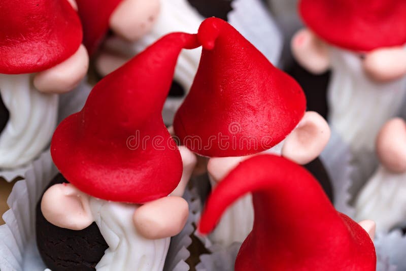 Cakes Made in Shape of Dwarfs Close Stock Photo - Image of biscuit ...