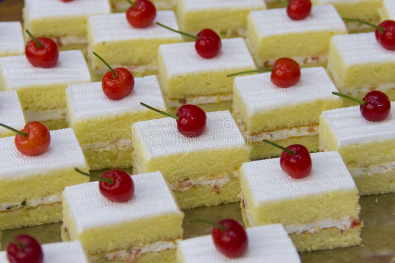 Cakes placed on the tray stock image. Image of restaurant - 94491925