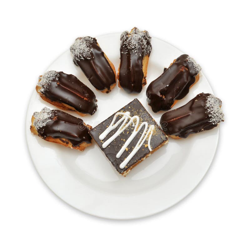 Cakes on plate stock image. Image of cream, bakery, party - 23310803