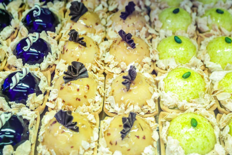 Cakes on the Shelf for Catering Stock Image - Image of snack, handmade ...