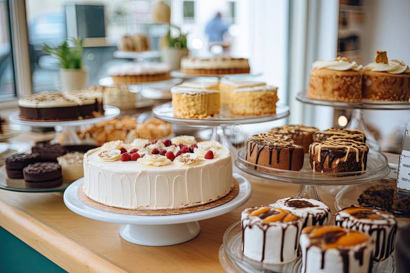 Cakes in a Shop, Generative AI Stock Illustration - Illustration of ...