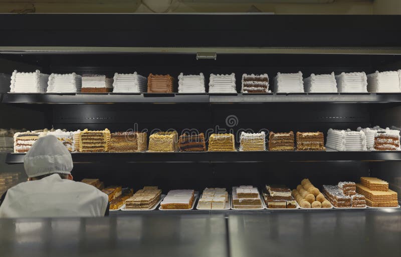 Cakes in Showcase stock image. Image of object, diet - 356286629