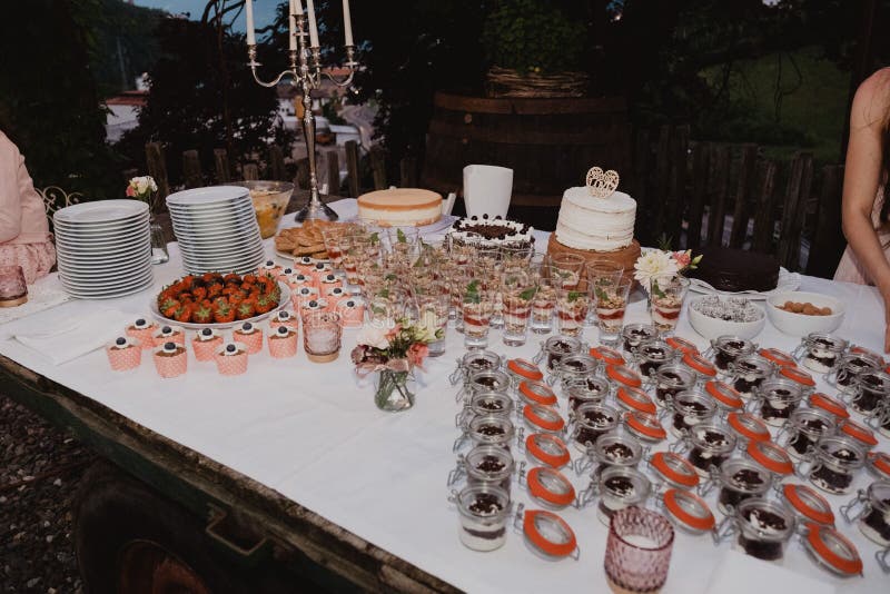 Cakes and Sweets Table during Wedding Celebration Stock Image - Image ...