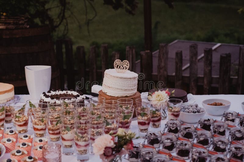 Cakes and Sweets Table during Wedding Celebration Stock Image - Image ...