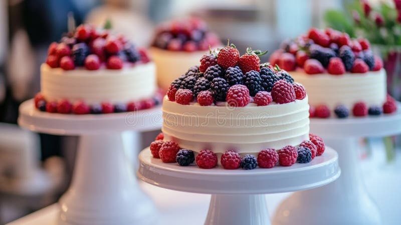 Cakes on Table stock image. Image of delight, cakes - 378333953