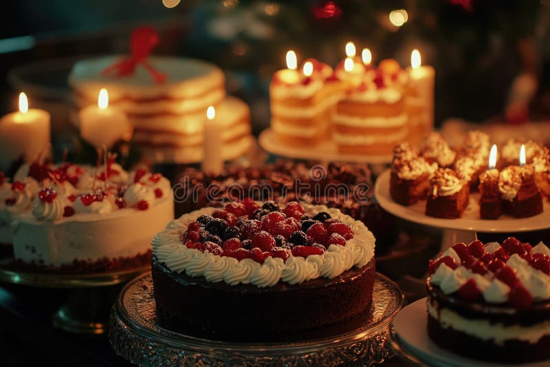 Cakes on Table stock image. Image of culinary, goods - 378334525