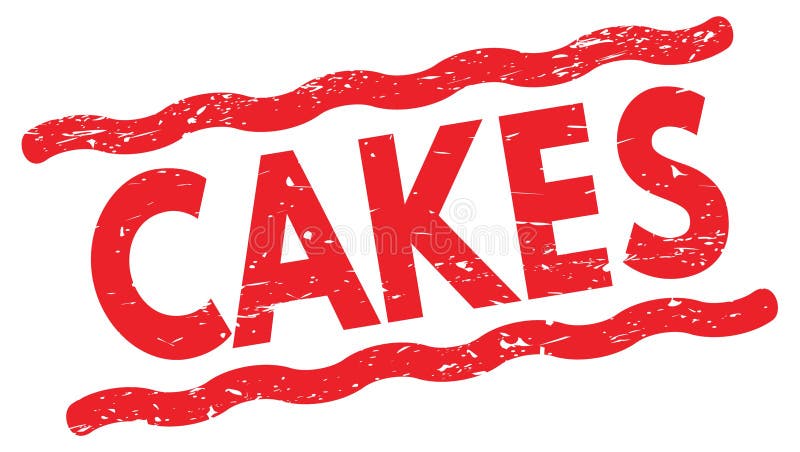 CAKES Text on Red Lines Stamp Sign Stock Illustration - Illustration of ...
