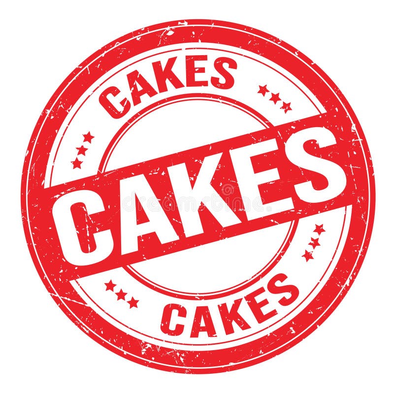 CAKES Text Written on Red Round Stamp Sign Stock Illustration ...