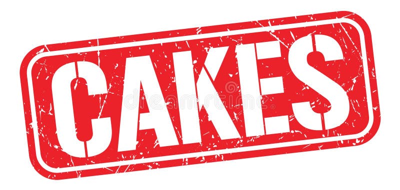 CAKES Text Written on Red Stamp Sign Stock Illustration - Illustration ...