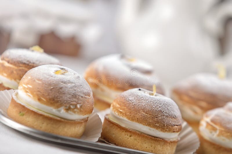 Cakes on a Tray, Restaurant Setting Stock Image - Image of delicious ...